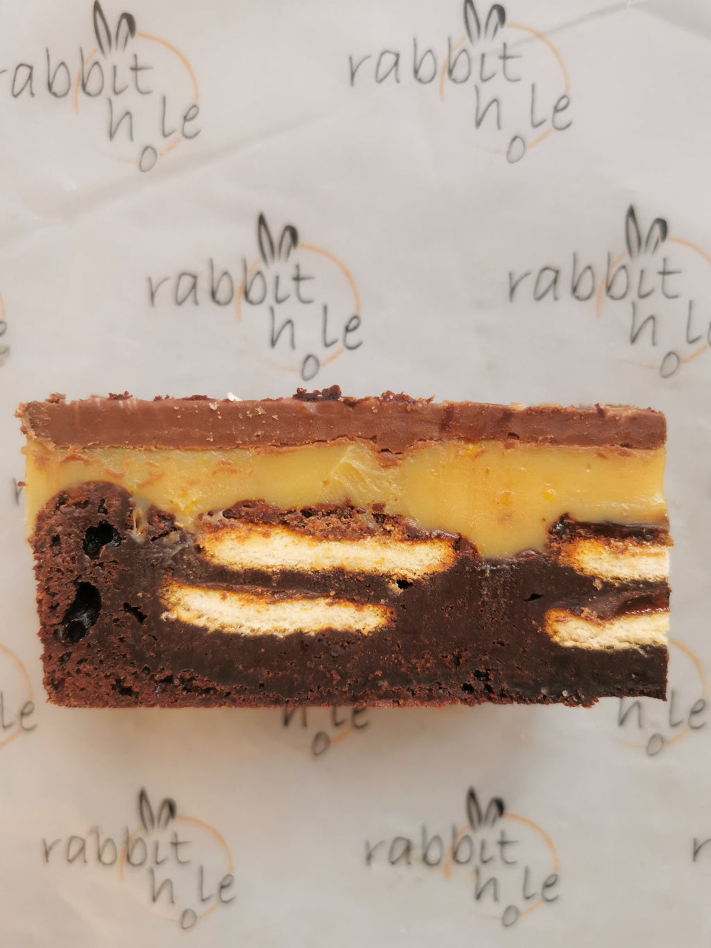 Jaffa cake millionaire brownie – Rabbit Hole Cakes